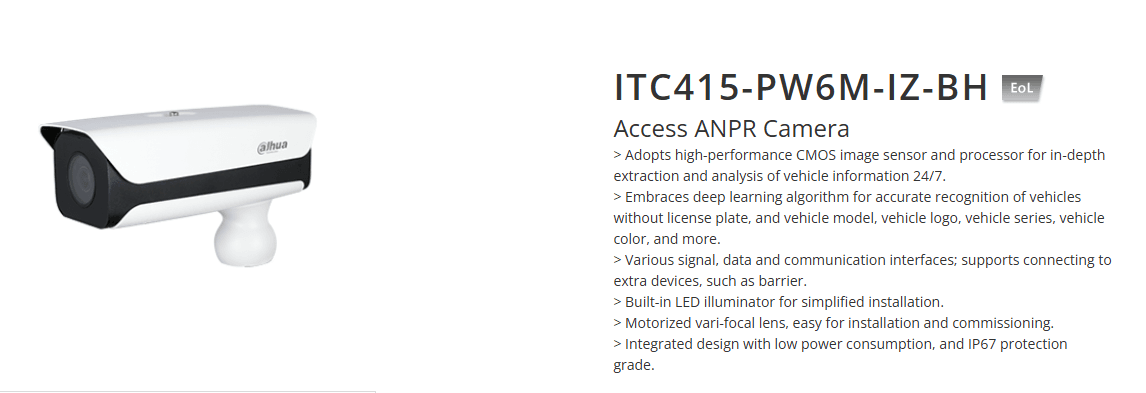 Dahua Automatic License Plate Recognition Camera In Bangladesh